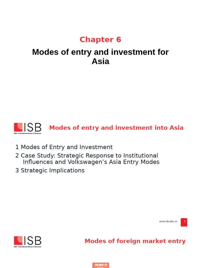 Entry Modes and Investment in Asia | PDF | Franchising | Joint Venture