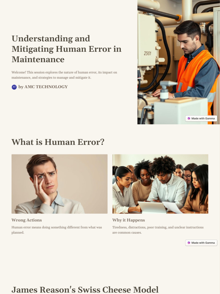 Understanding and Mitigating Human Error in Maintenance | PDF | Safety | Empowerment