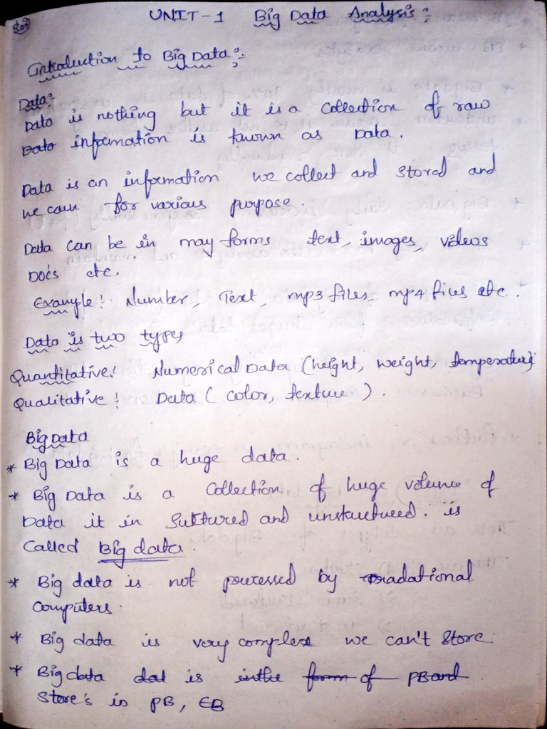 BigData Analytics 1st Unit | PDF