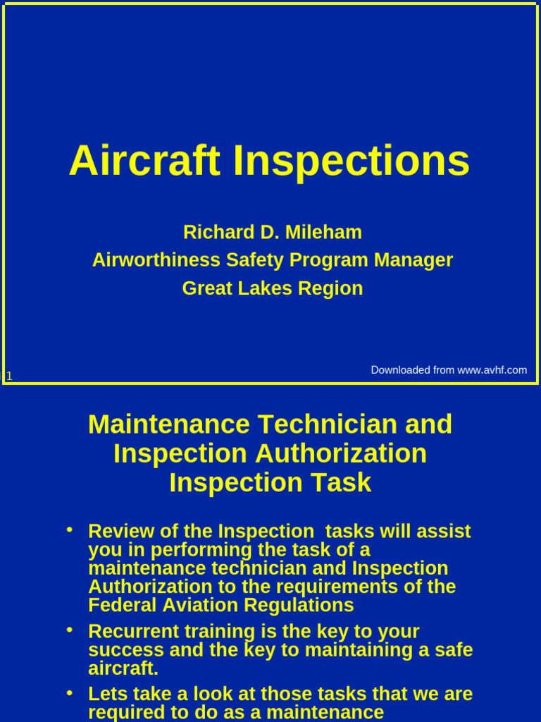 Aircraft Inspection Guidelines and Requirements | PDF | Aviation | Aircraft