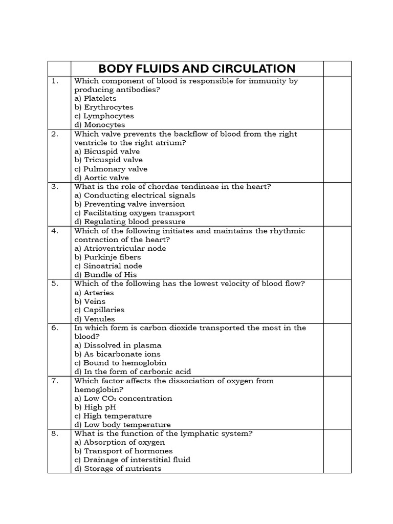 Body Fluids and Circulation | PDF | Heart Valve | Heart