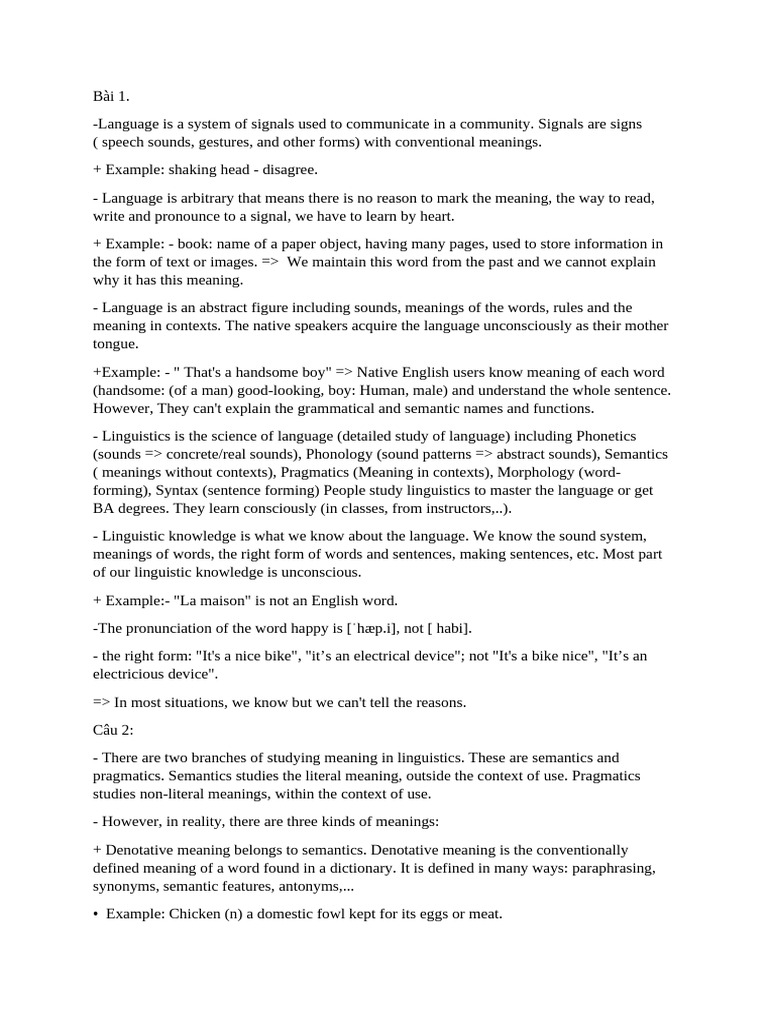 Linguistics: Language and Meaning | PDF | Semantics | Linguistics