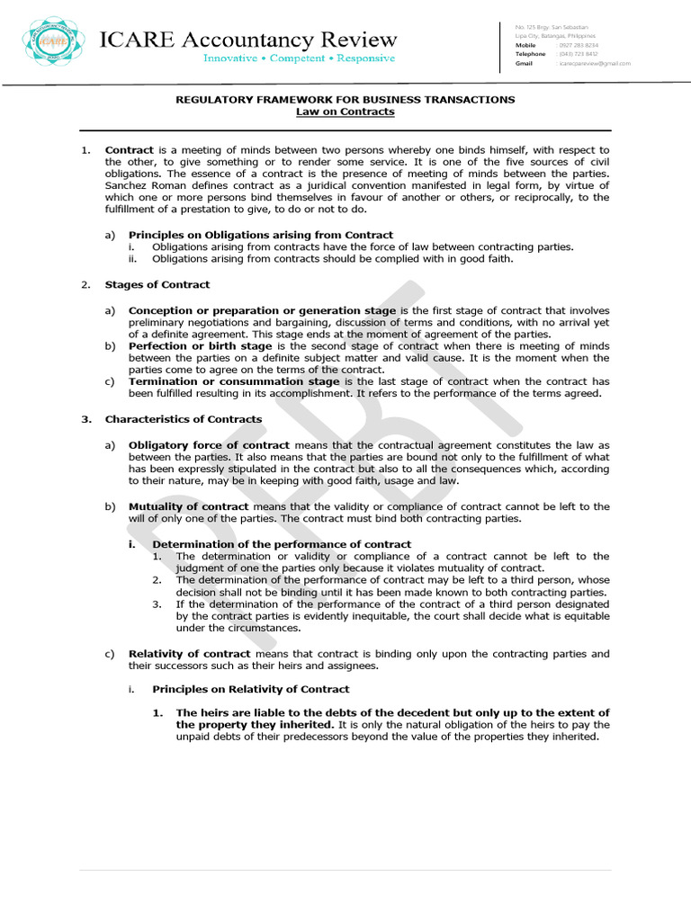 ICARE Contracts Review | PDF | Misrepresentation | Annulment