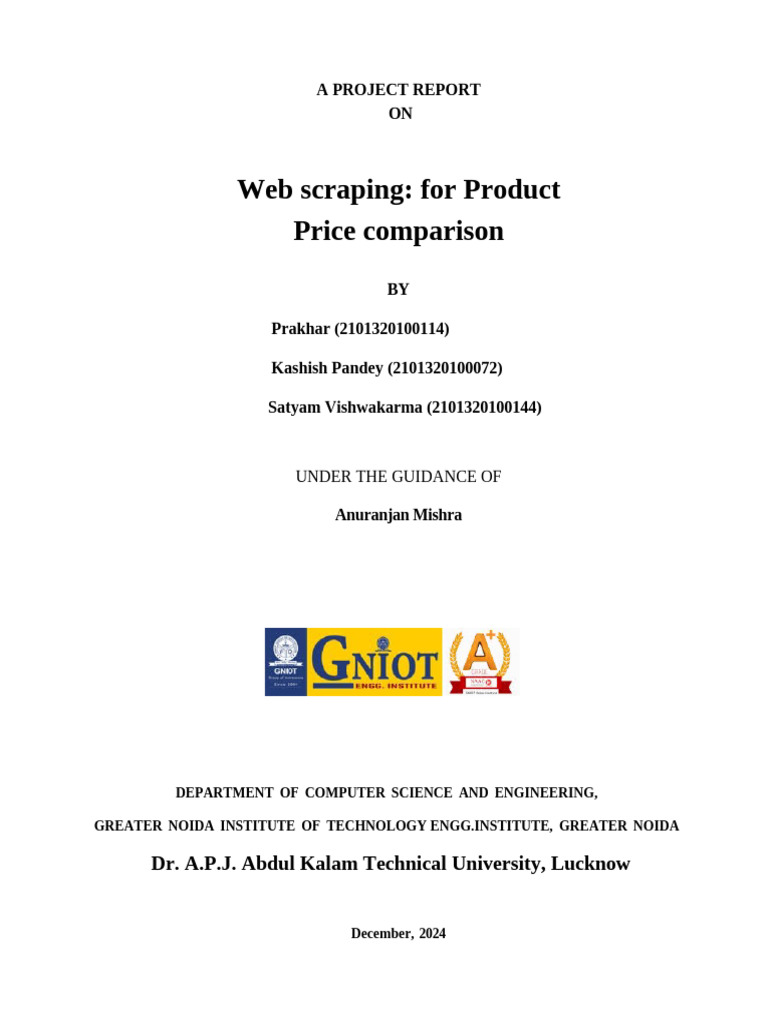 web_scraping_report[1] | PDF | Pricing | Data Analysis