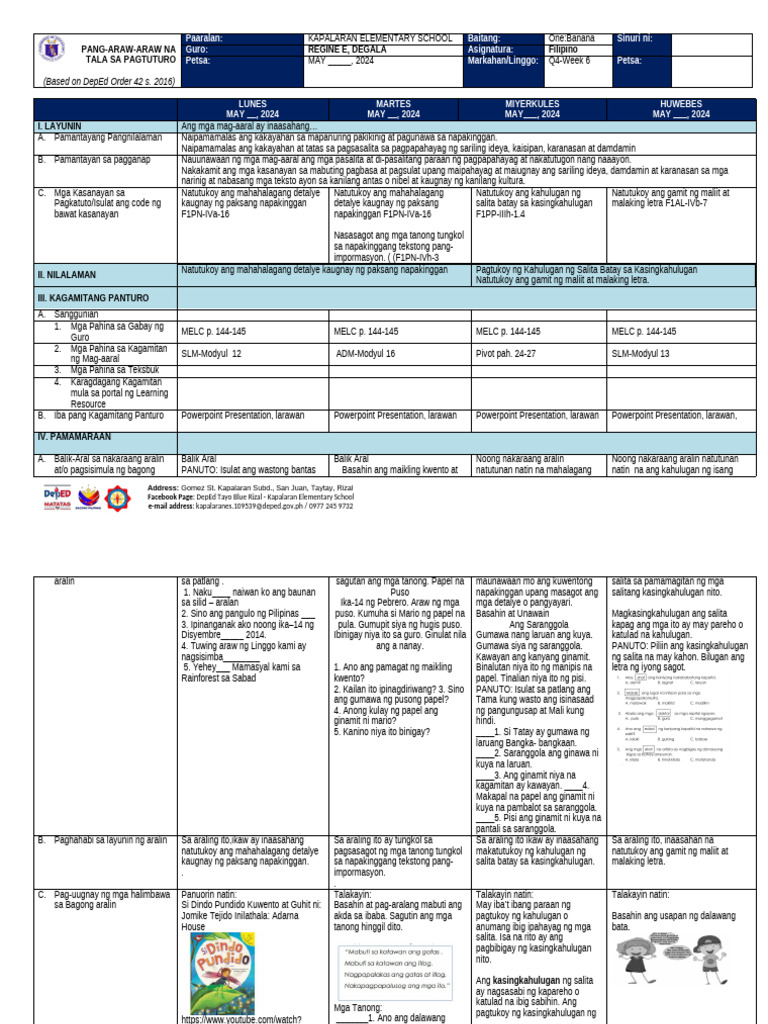 q4 Filipino Week 6 | PDF