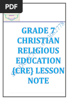Grade 8 CRE Notes Term 3 PDF | PDF