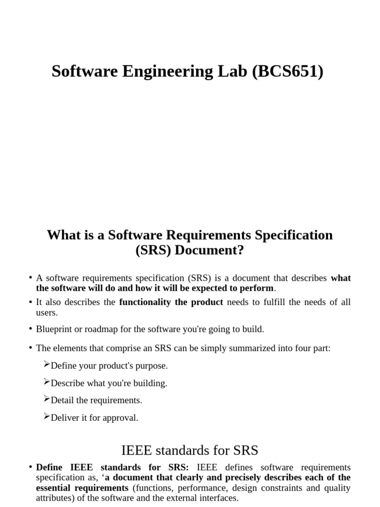 SRS Guide for Software Engineers | PDF