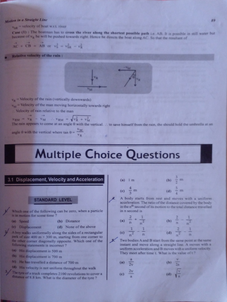 Motion in 1d Marvel Neet Physics | PDF | Acceleration | Velocity
