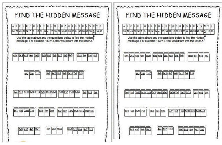 Hidden Message - Math | PDF