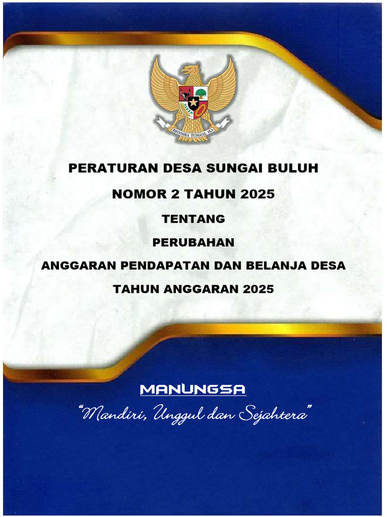 Perubahan APBDes Sungai Buluh 2025 | PDF