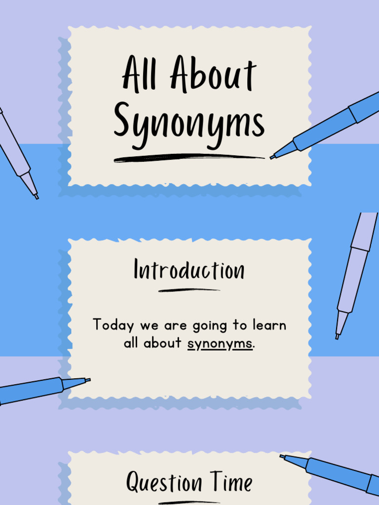 Synonyms Presentation in Purple Blue Illustrative Style | PDF