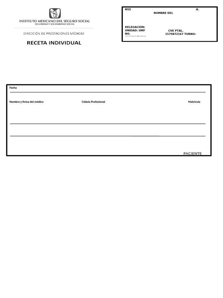 Receta-IMSS-editable 1 | PDF