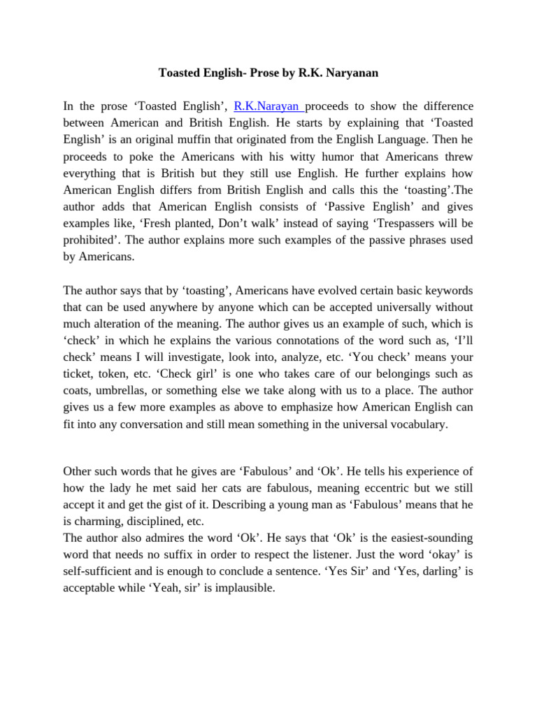 Toasted English: American vs. British | PDF | English Language | Human ...