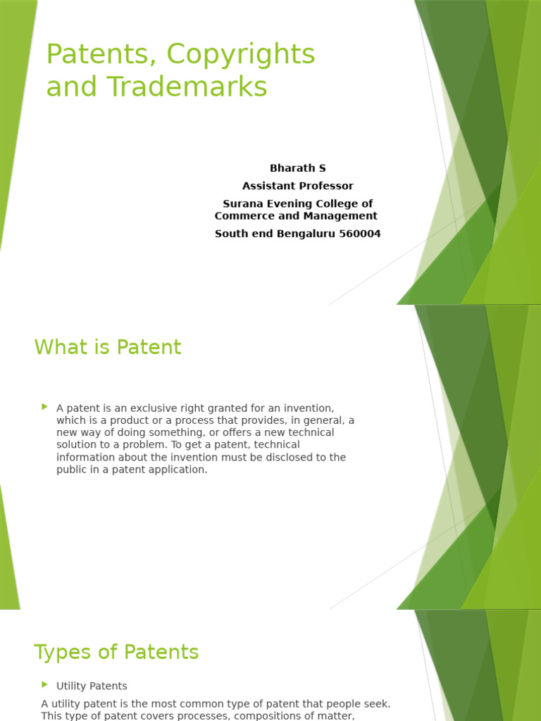 And Trademarks | PDF | Patent | Trademark