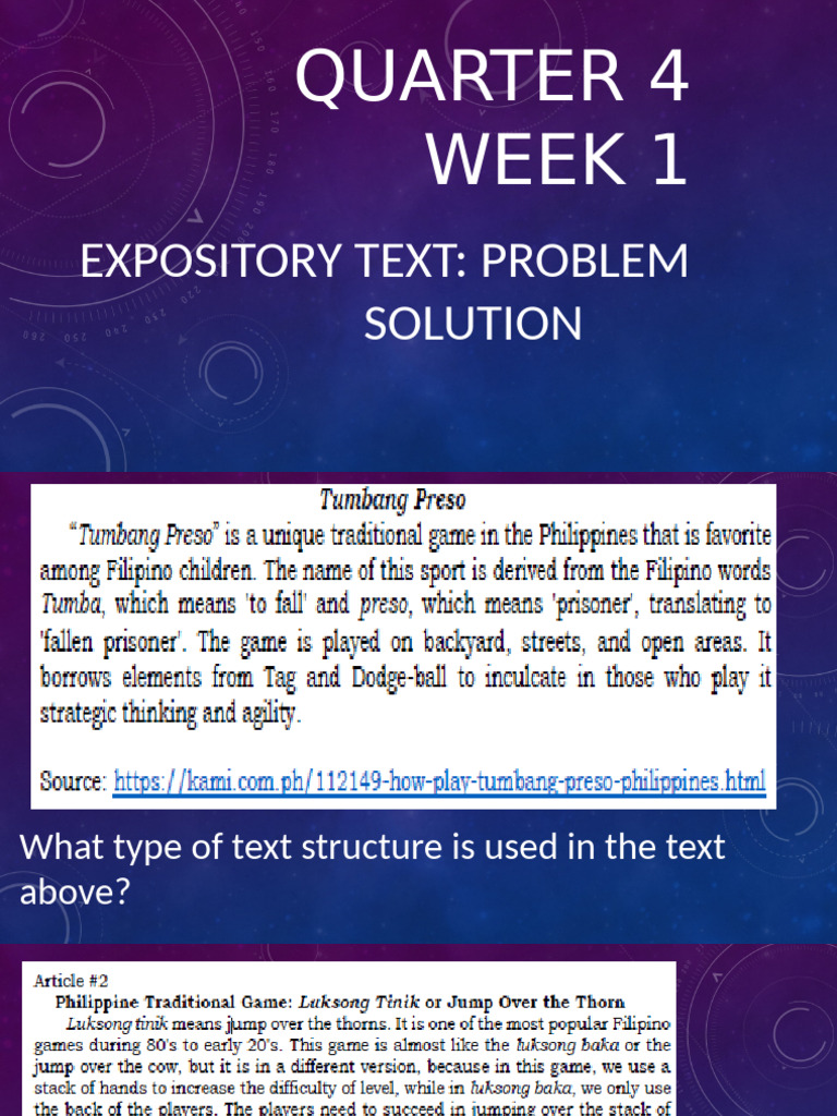 Problem-Solution Text Structure Guide | PDF