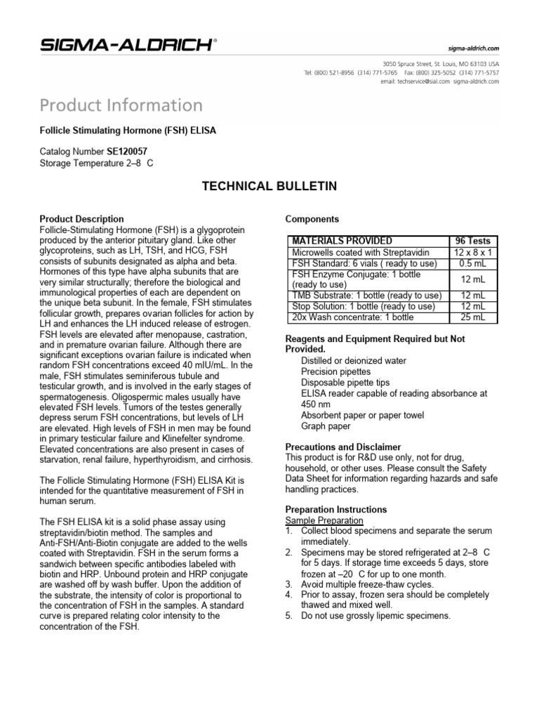 FSH_ELISA | PDF | Luteinizing Hormone | Endocrine System