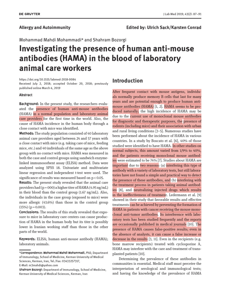HAMA - Case Study - ELISA | PDF | Elisa | Antibody
