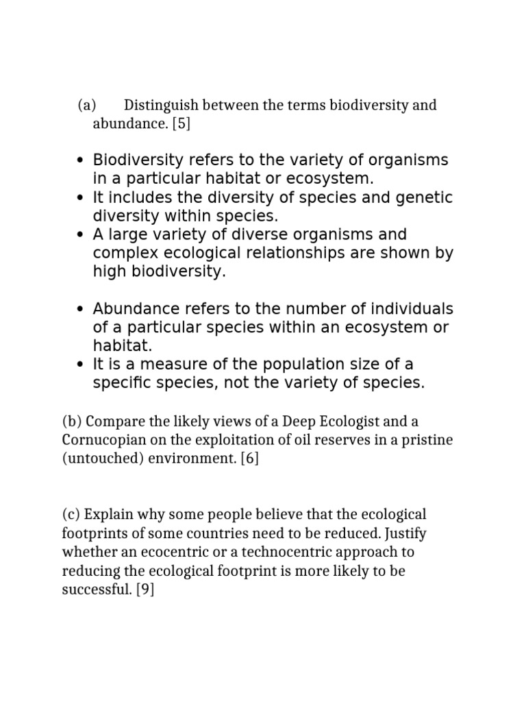 Biodiversity vs. Abundance Explained | PDF