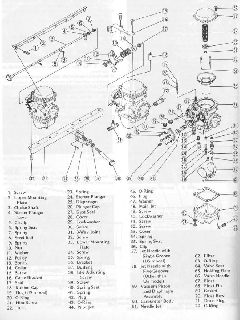 Exploded Mikuni BS34's Diagram & Parts List | PDF