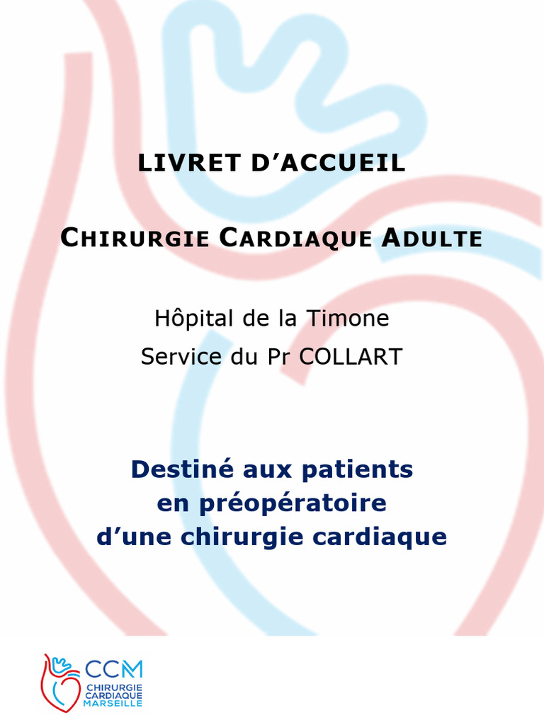 Guide préopératoire chirurgie cardiaque | PDF | Pontage coronarien ...