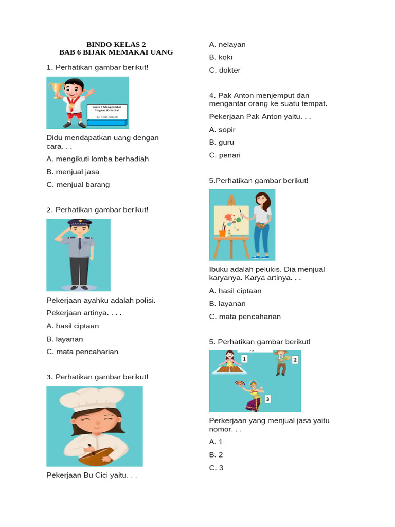 Kelas 2 Bindo Bab 6 | PDF