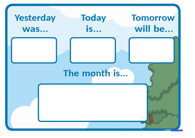 T-C-6964-Yesterday-Today-Tomorrow - 1-2-3-4 Calendar - Ver - 1 | PDF