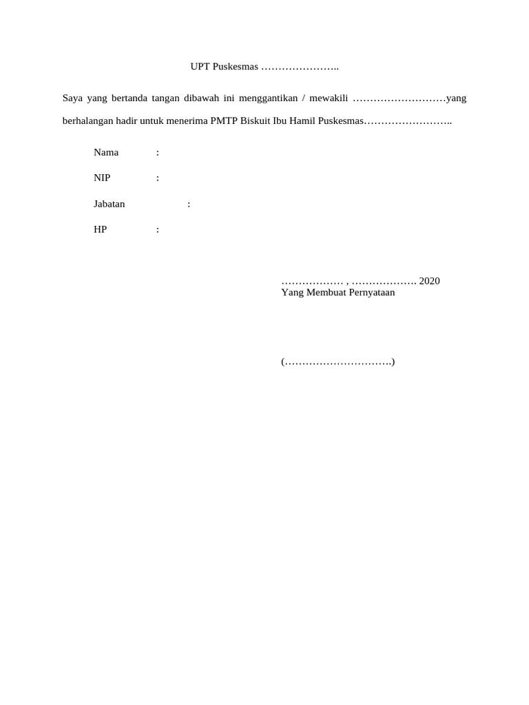 Pernyataan Penerimaan PMTP Biskuit | PDF