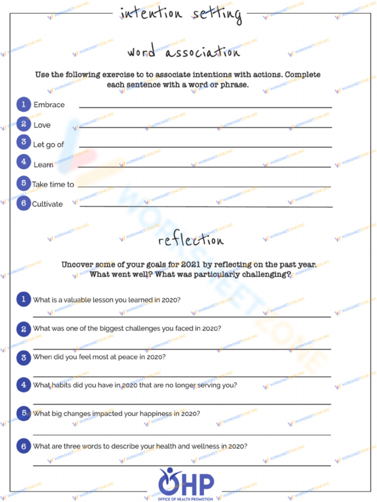 Intention Setting - Word Association | PDF