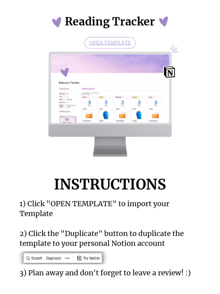 Skincare Tracker - The Notion Girlie | PDF