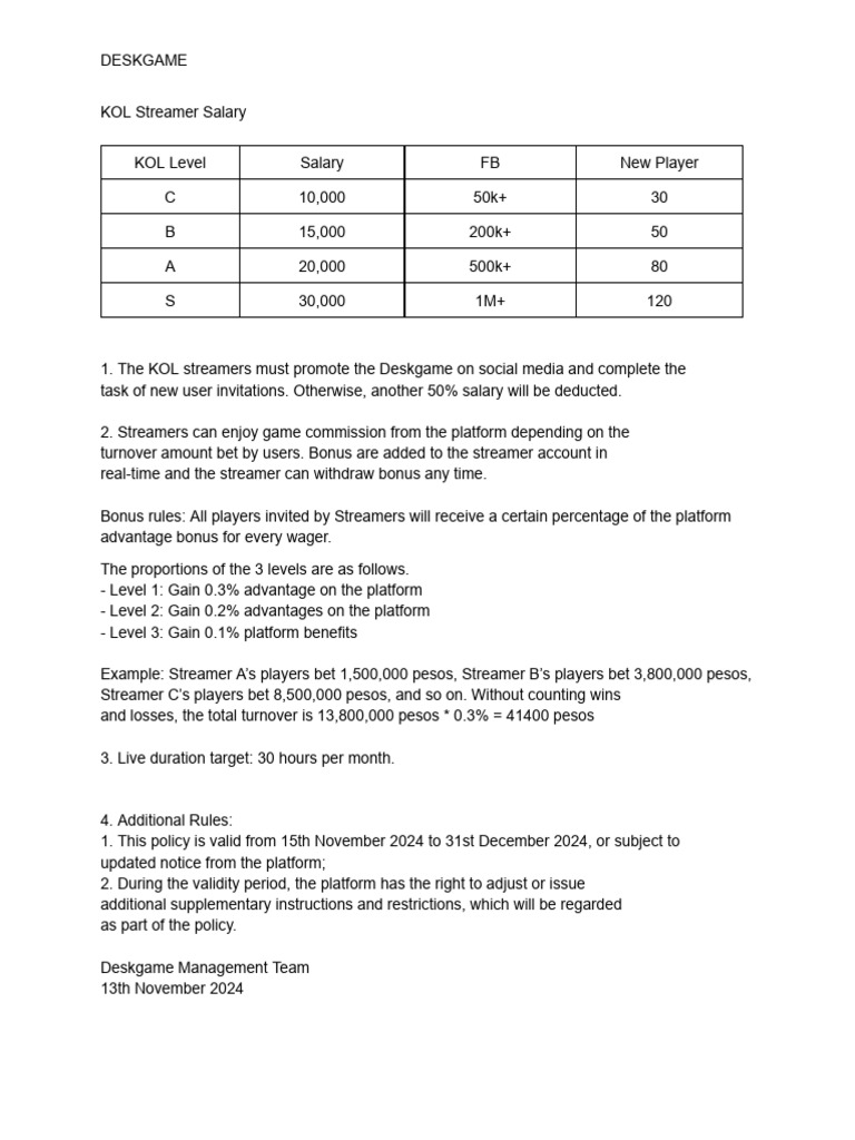 Streamer Policy | PDF