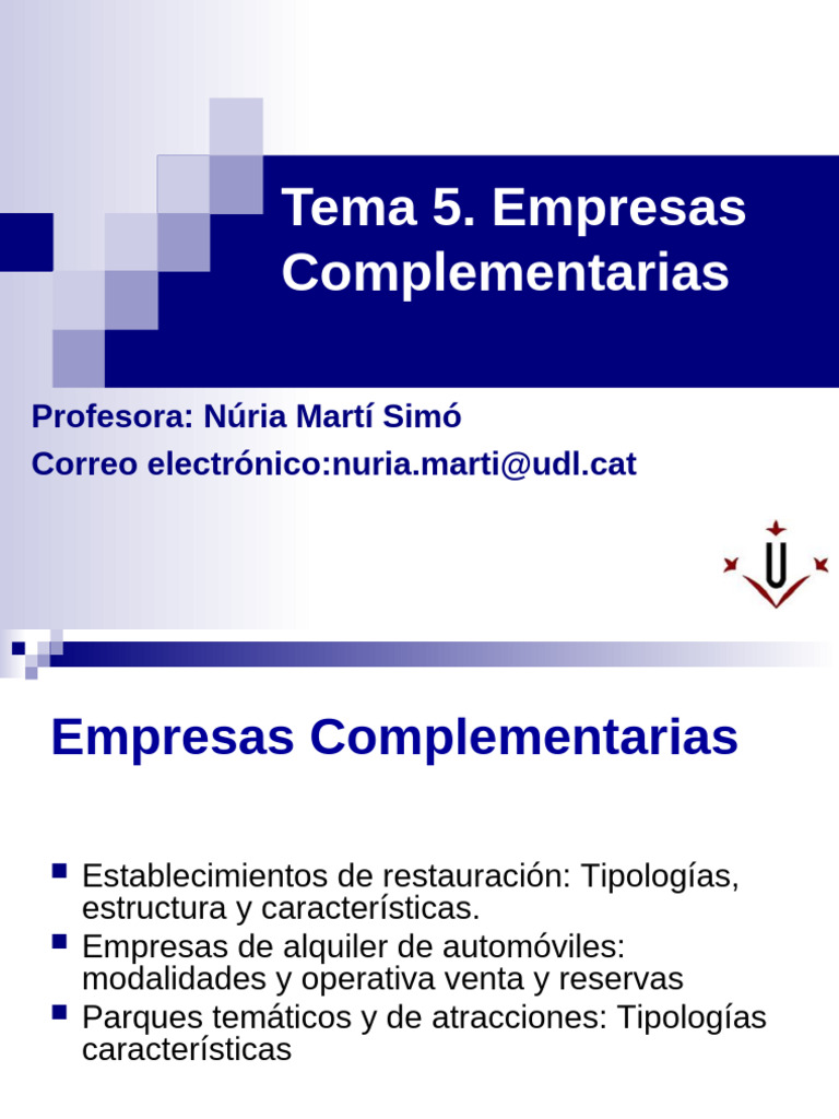 Tema - 5 Empreses Complementaries | PDF | Restaurantes | Hotel