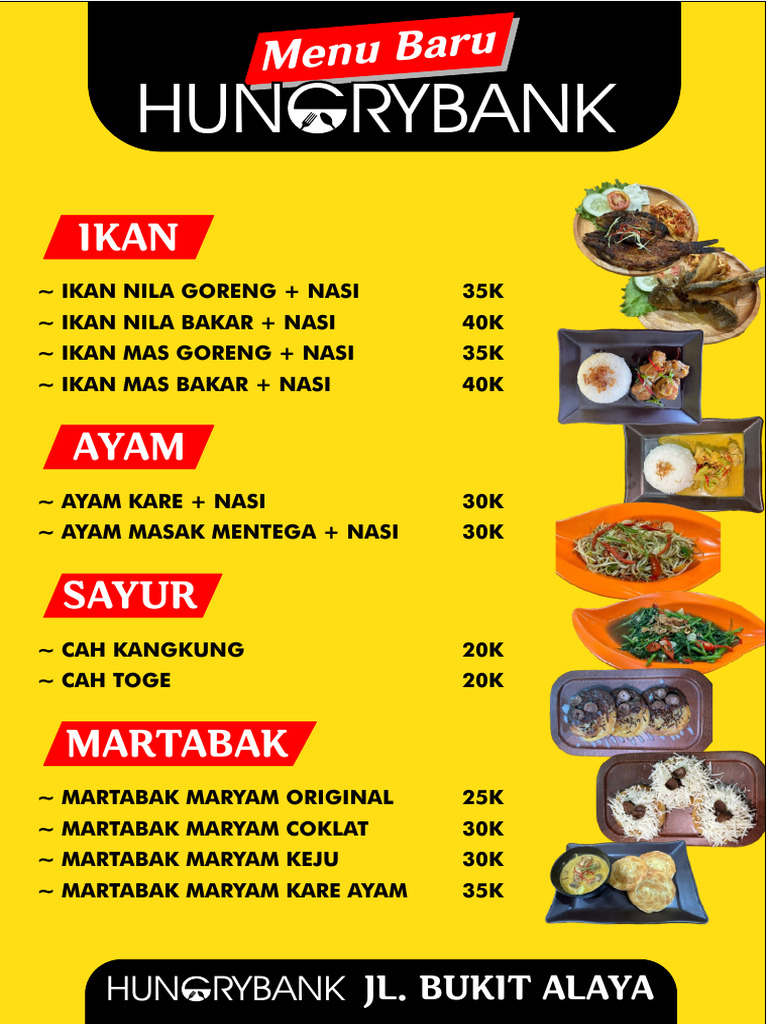 Hungry Bank Menu Baru | PDF