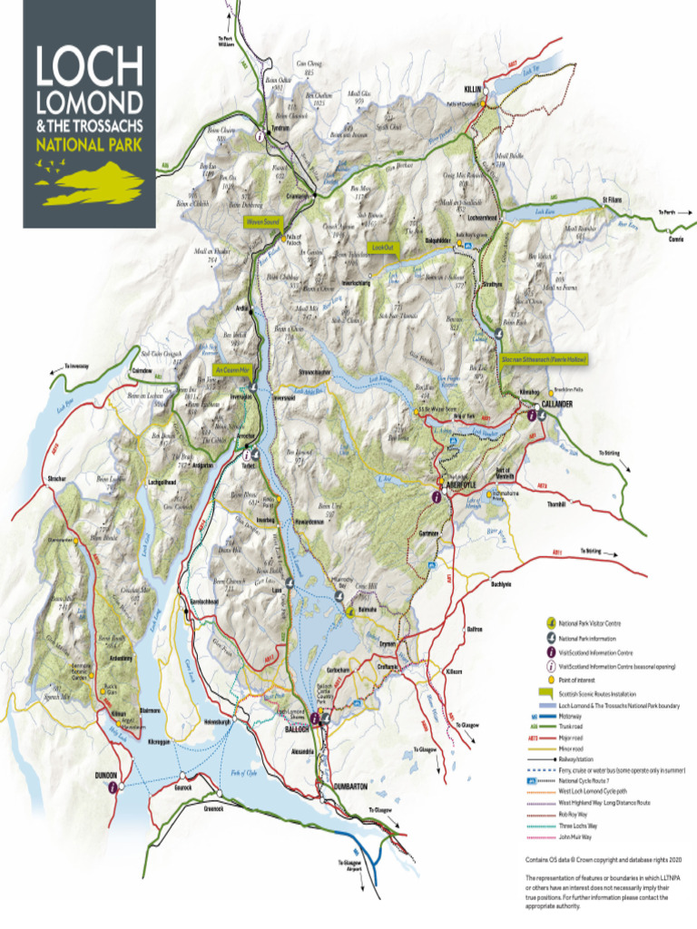 Downloadable Map of Loch Lomond and The Trossachs National Park | PDF