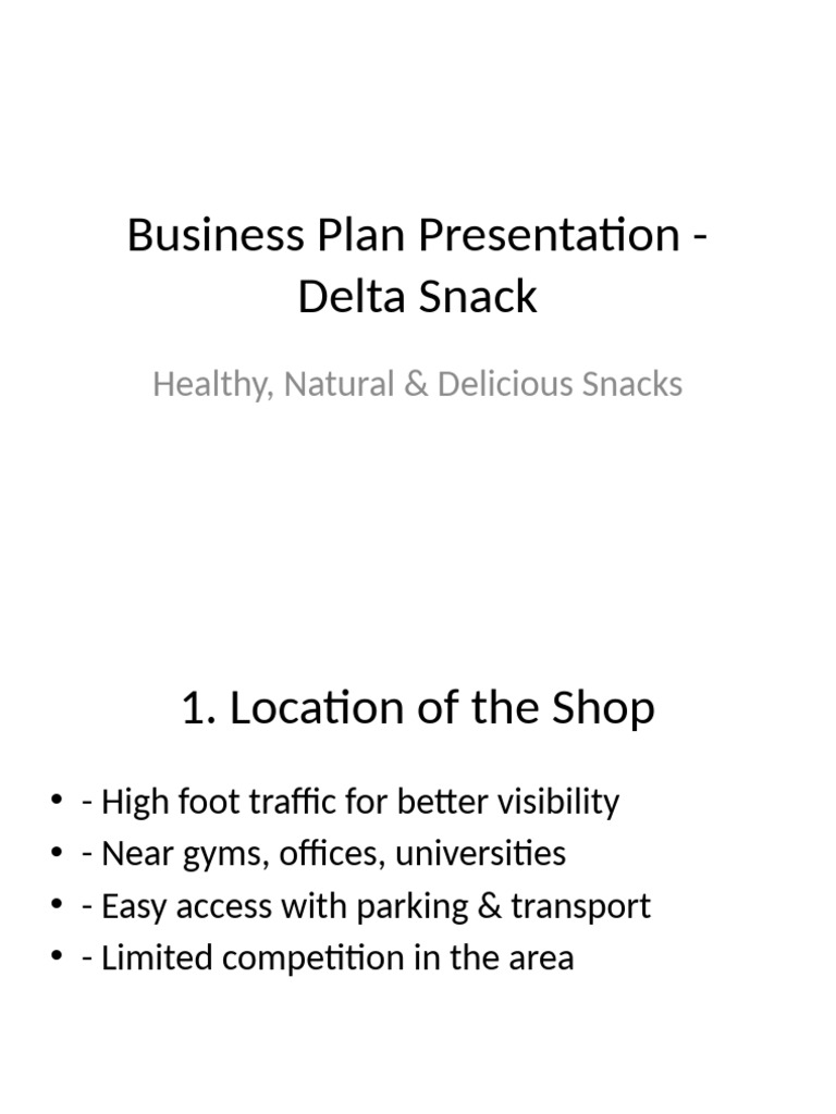 Delta Snack Business Plan | PDF