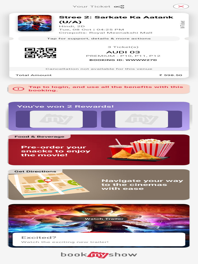 Booking Details - BookMyShow | PDF