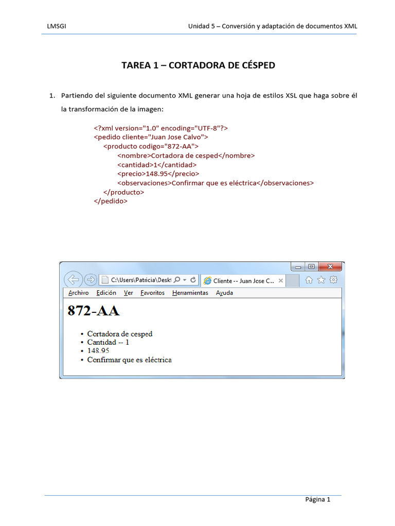 Ud 5 - Tarea 1 - XSL | PDF
