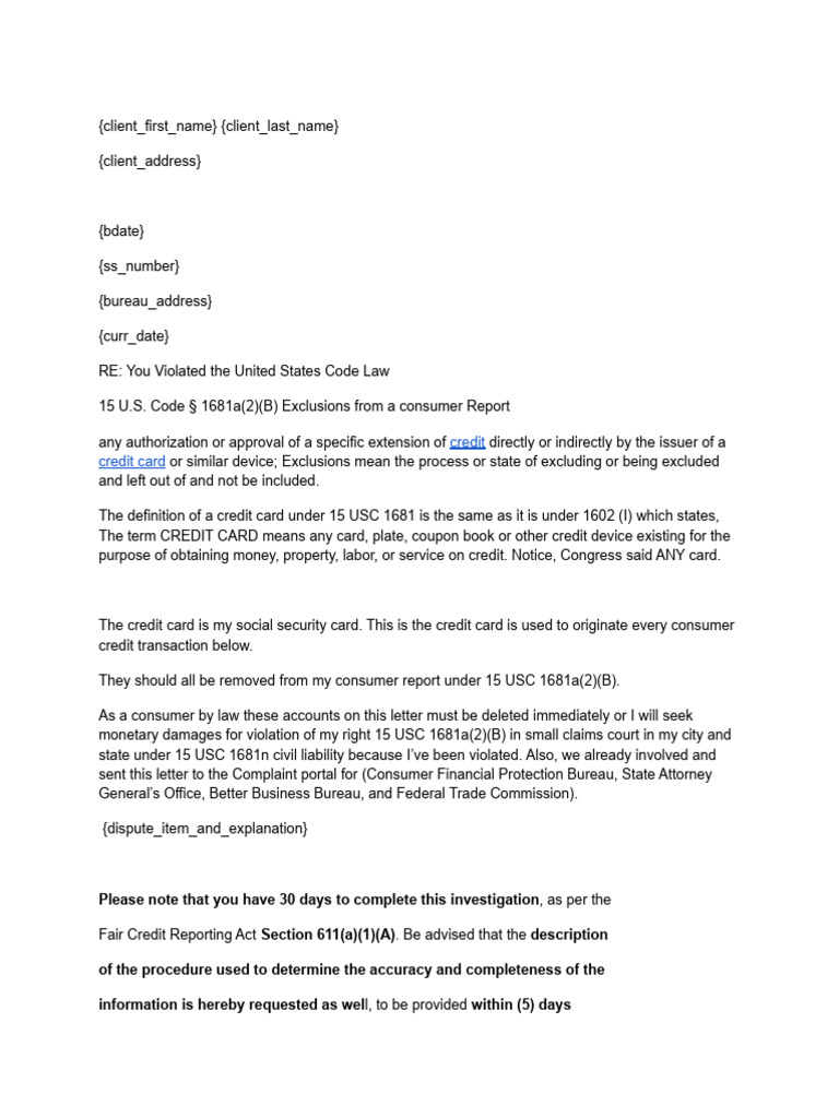 Tyre Exclusion From A Consumer Report Law Letter | PDF | Credit Card ...