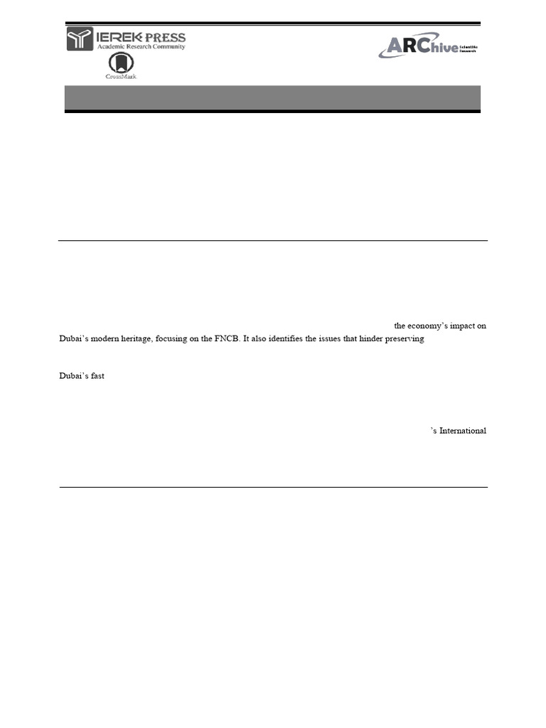 The Demise of Modernist Buildings in Khor Dubai A Case Study On The FNCB Building | PDF | Dubai ...