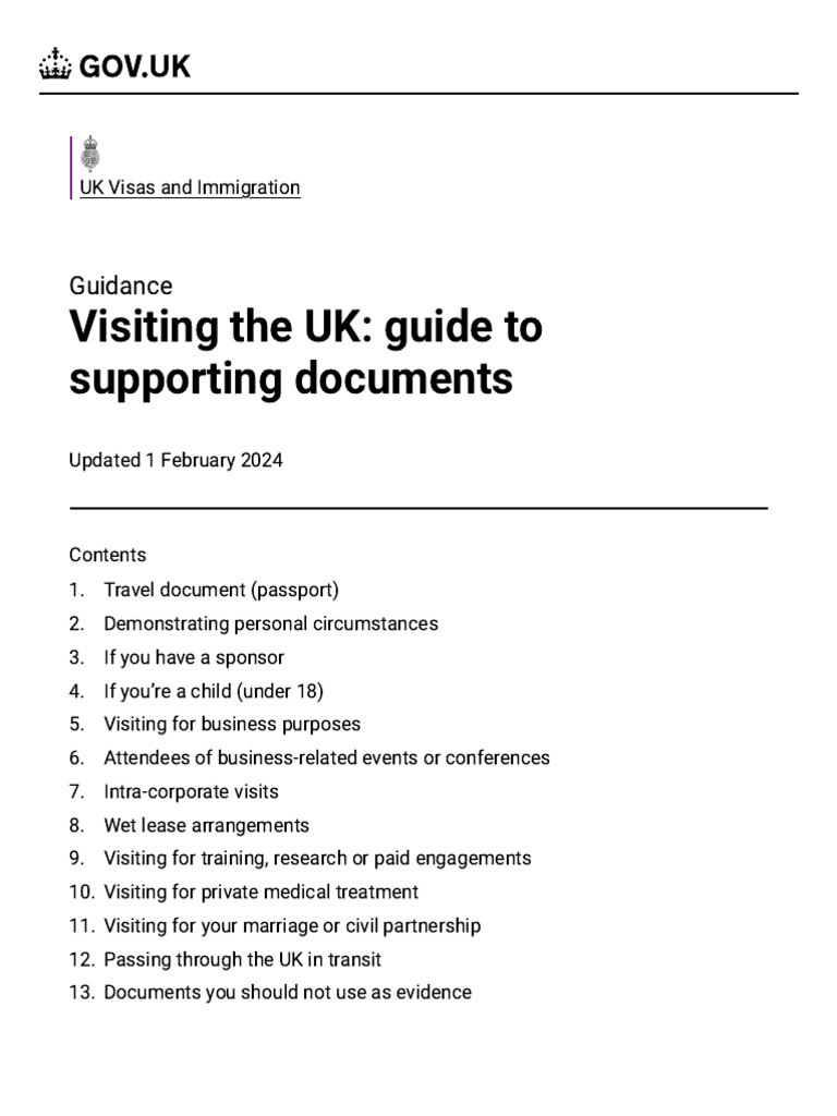 UK Visitor Visa Supporting Documents Guide | PDF | Travel Visa | Passport