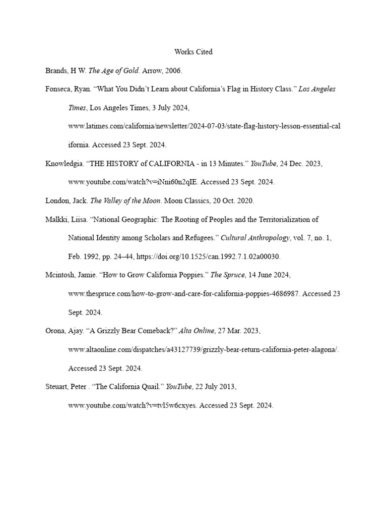 MLA Works Cited Format | PDF