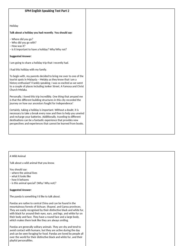 speaking part 2 | PDF | Foods