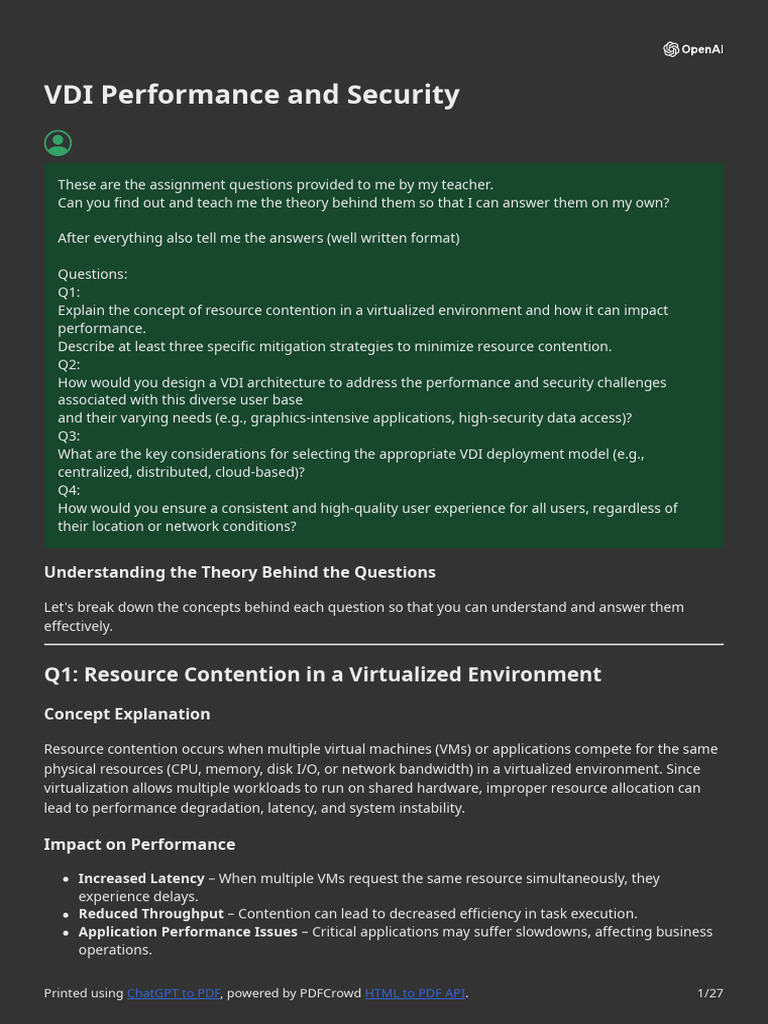 VDI Performance and Security | PDF | Virtual Machine | Virtualization