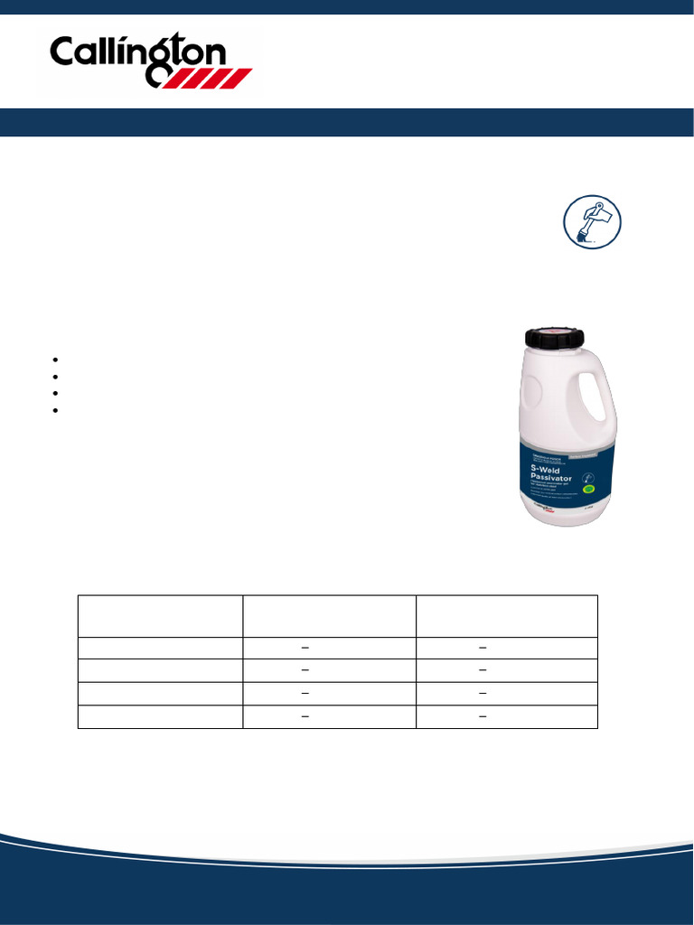 S-Weld Passivator Gel Overview | PDF | Stainless Steel | Secondary Sector Of The Economy