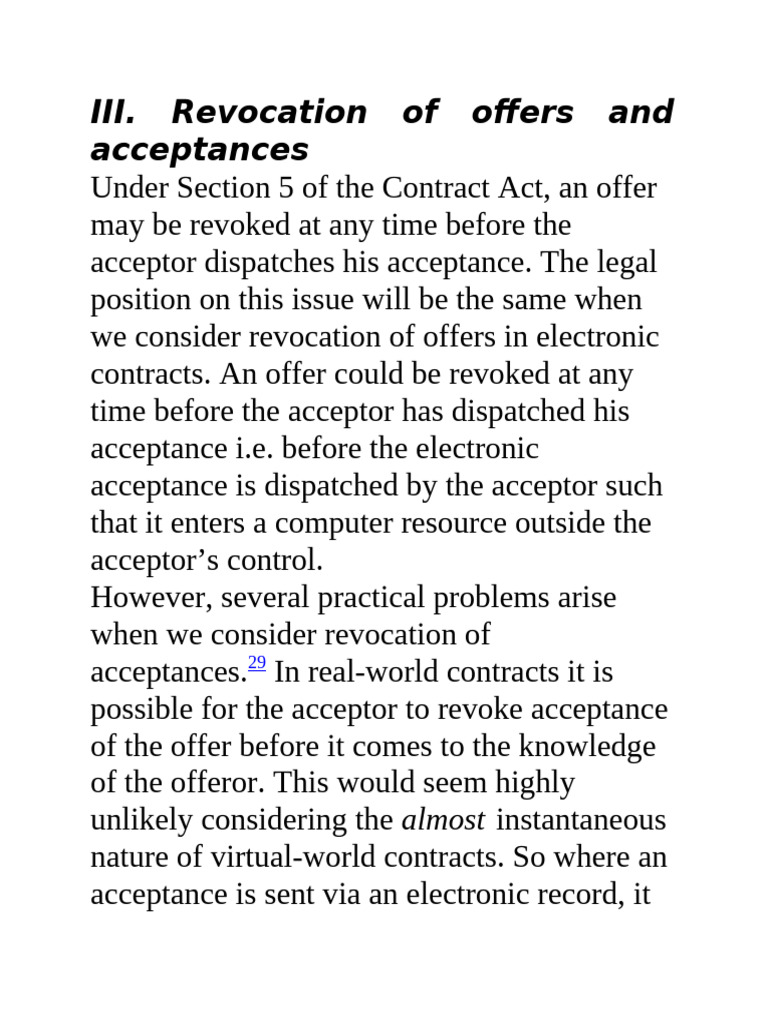 Revocation Of Offer And Acceptance Through Electronic Mode Pdf