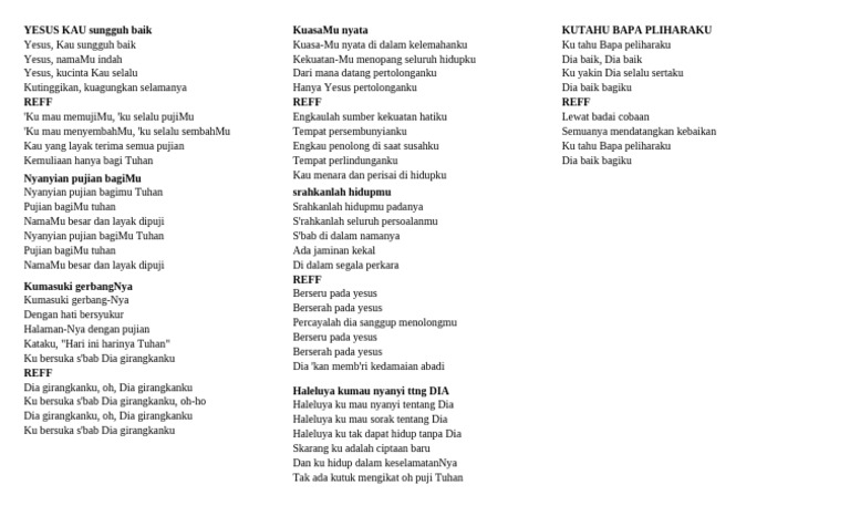 YESUS KAU Sungguh Baik | PDF