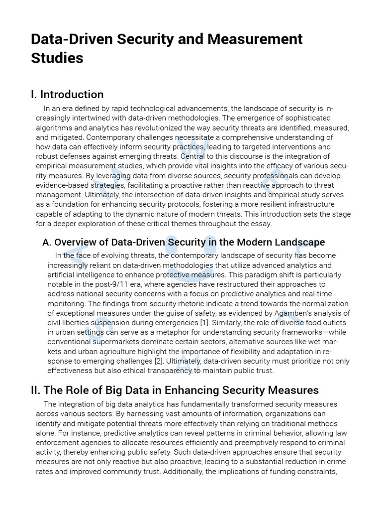 Data Driven Security and Measurement Studies | PDF | Computer Security | Security