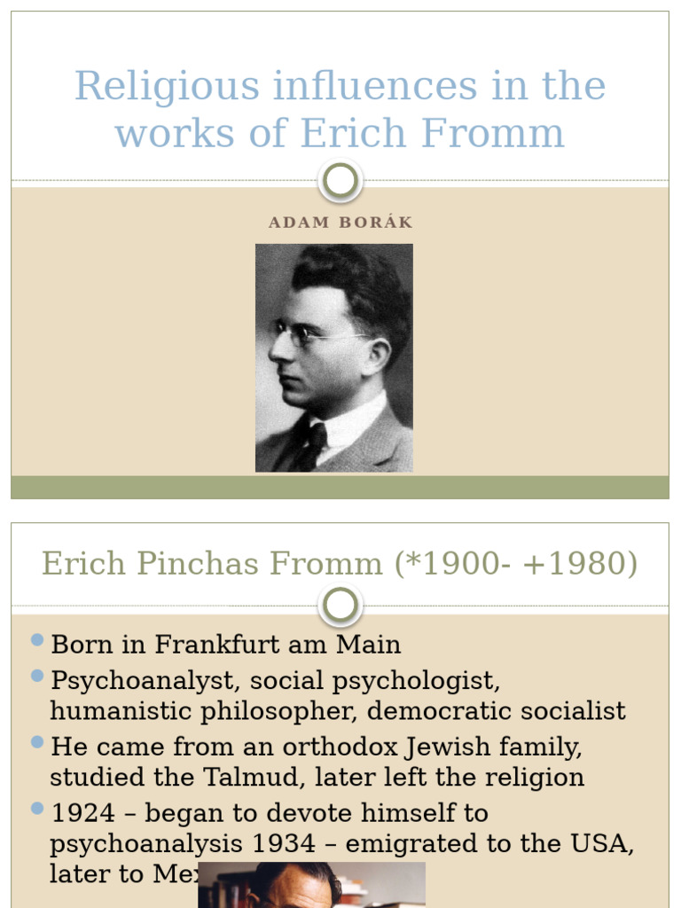 Religious Influences in The Works of Erich Fromm | PDF | Love | Erich Fromm