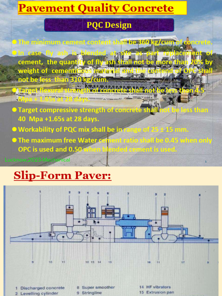 Pavement Quality Concrete (PQC) | PDF | Concrete | Cement