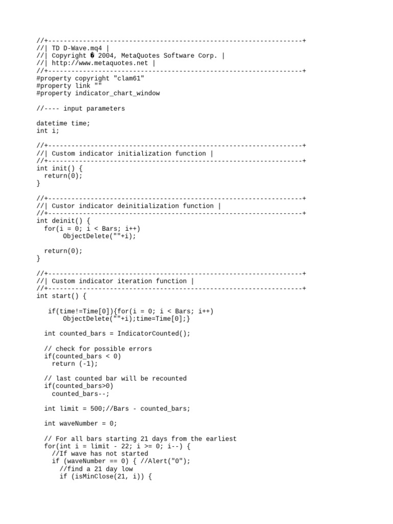 TD D-Wave - Metatrader | PDF