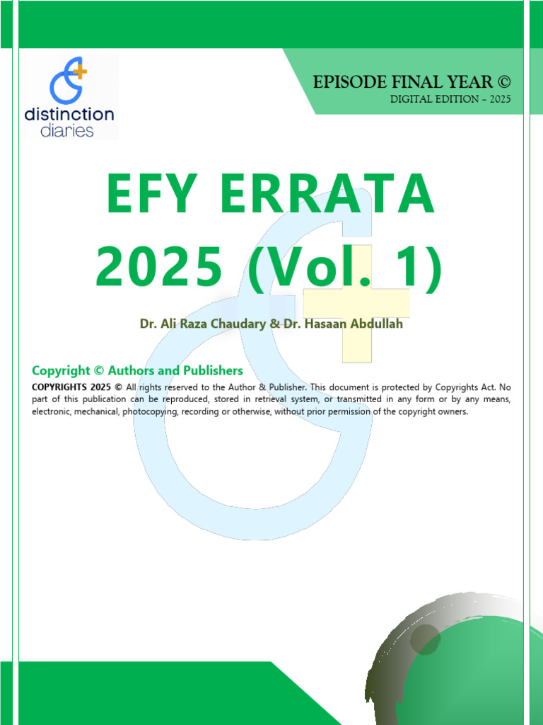 EFY ERRATA 2025 (Vol I) | PDF | Shock (Circulatory) | Childbirth